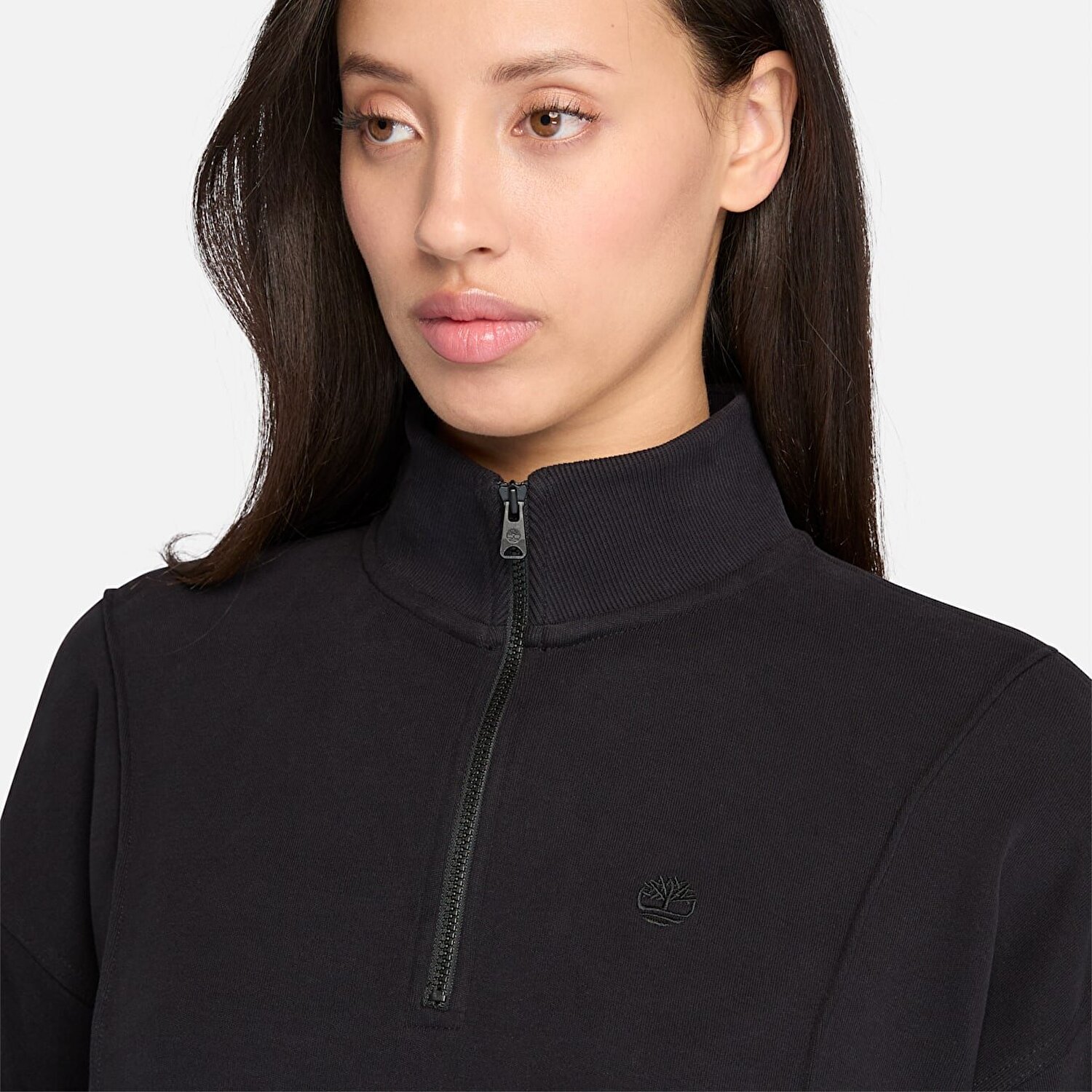 Kadın Siyah Lush Çeyrek Fermuarlı Sweatshirt - Siyah - Timberland
